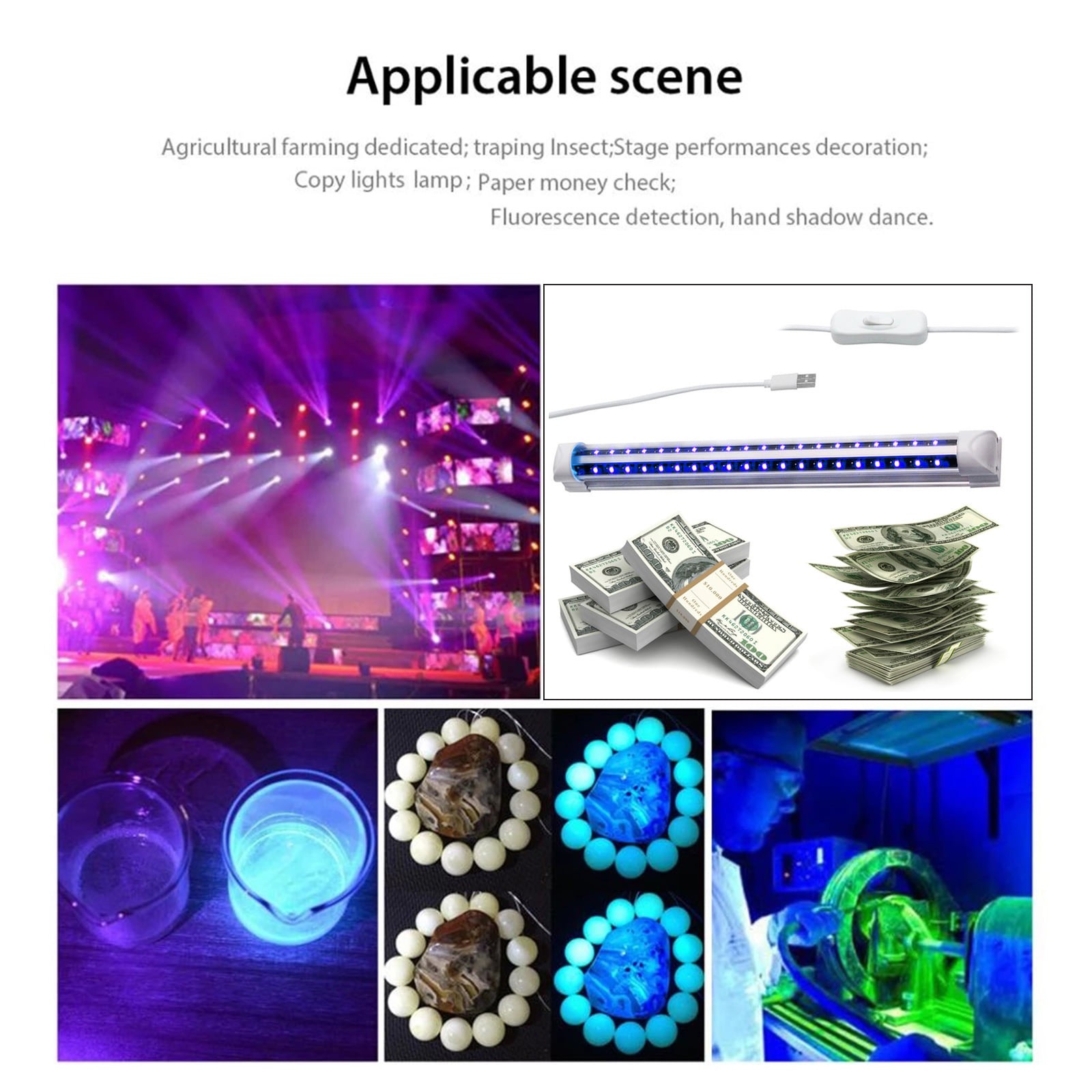 LED Purple Light Tube Low Voltage USB Interface Black Light KTV Bar ...